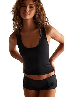 Free People Clean Lines Muscle Tank - Black