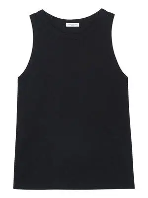 Lafayette 148 New York Cotton Rib Jersey Racerback Tank - Black