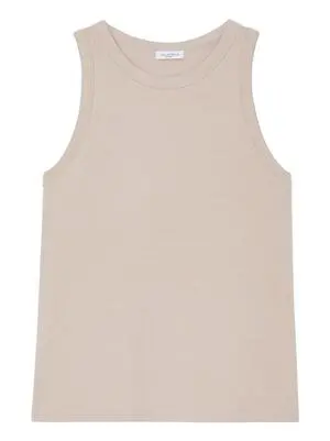 Lafayette 148 New York Cotton Rib Jersey Racerback Tank - Dune