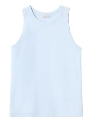 Lafayette 148 New York Cotton Rib Jersey Racerback Tank - Glacier Blue