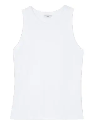 Lafayette 148 New York Cotton Rib Jersey Racerback Tank - White