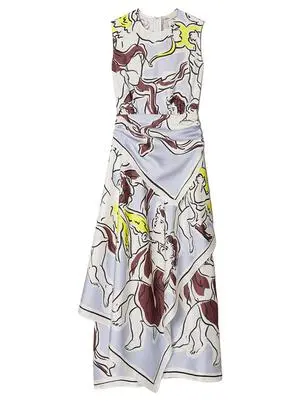 Tory Burch Printed Silk Dress - Lilac Cherubs