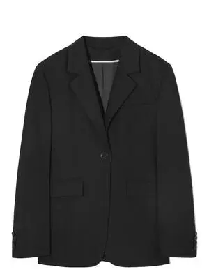 Cos Slim Waisted Wool Blazer Black