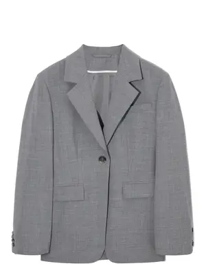 Cos Slim Waisted Wool Blazer Grey