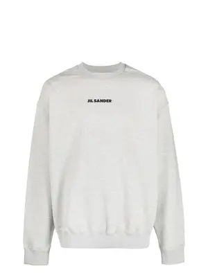 JIL SANDER Logo-print Cotton Sweatshirt - Grey
