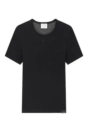 COURREGES Mesh Crew-neck T-shirt - Black