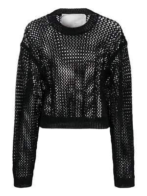 RAMAEL Cotton Open-knit Jumper - Black