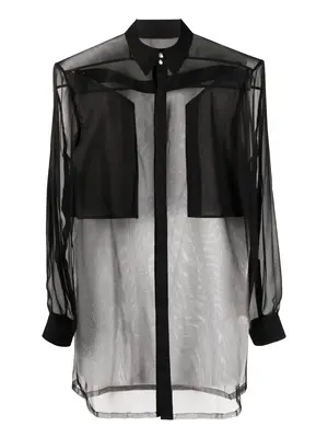 Rick Owens Utility See-through Shirt - Black