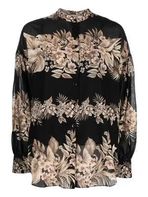 TWINSET Floral Print Shirt - Black