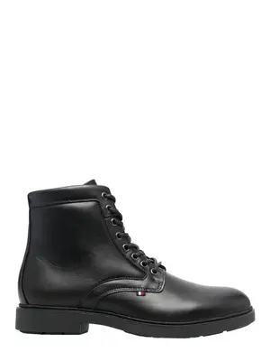 Tommy Hilfiger Lace-up Leather Boots - Black