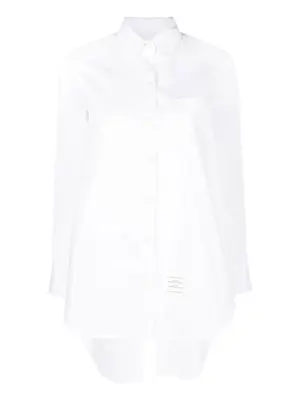 Thom Browne Cross-strap Belted Waist Shirt - White