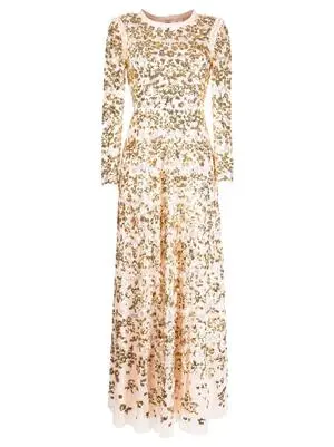 NEEDLE & THREAD Sequin-embellished Maxi Dress - Pink