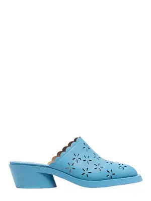 Camper Bonnie Floral Cut-out Mules - Blue