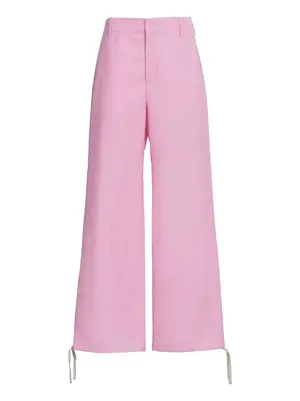 Marni Embroidered Logo Straight-leg Trousers - White