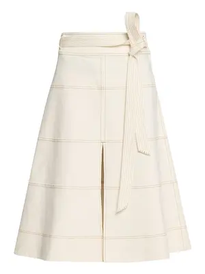 Tanya Taylor Hudson Denim Midi Skirt - Chalk