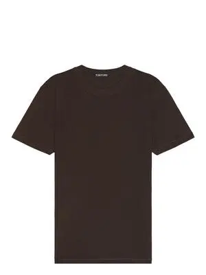 TOM FORD Viscose Cotton Tee - Sable Brown