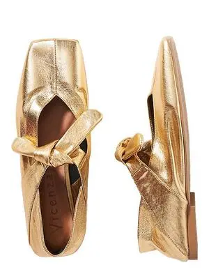 VICENZA Bow Mary Jane Flats - Gold