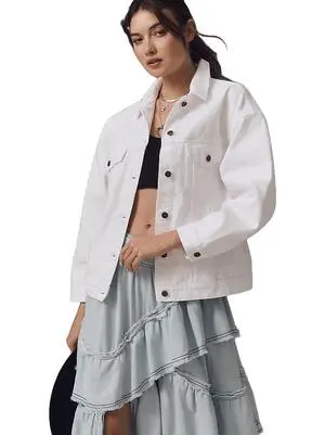PILCRO The Weston Denim Boyfriend Jacket - Bright White