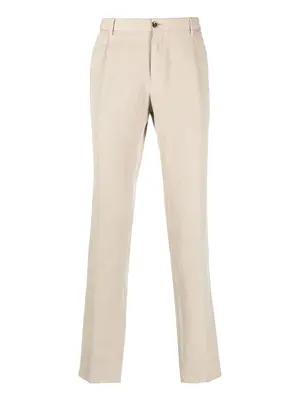 PT TORINO Pressed-crease Straight Trousers - Neutrals