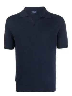 DRUMOHR Jersey Short-sleeved Polo Shirt - Blue