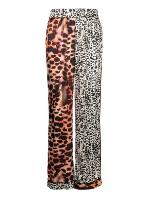 Roberto Cavalli Leopard Print Panelled Trousers - Neutrals