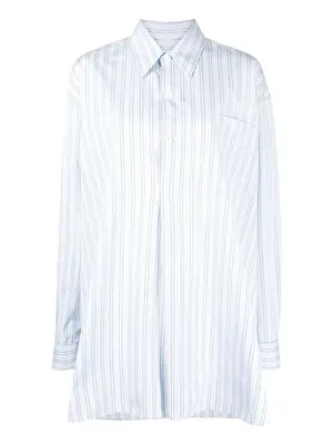 Our Legacy Striped Oversized Long-sleeve Shirt - Blue