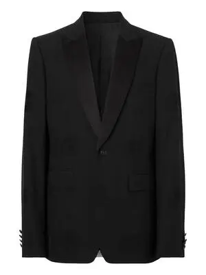 Burberry Oak Leaf Crest Jacquard Tuxedo Jacket - Black