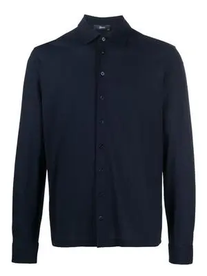 Herno Spread-collar Cotton Shirt - Blue