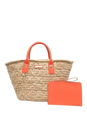 Melissa Odabash Corsica Leather Tote Bag - Neutrals