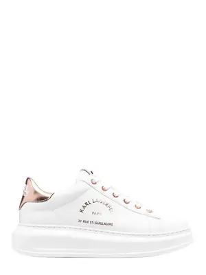 Karl Lagerfeld Logo-print Leather Sneakers - White