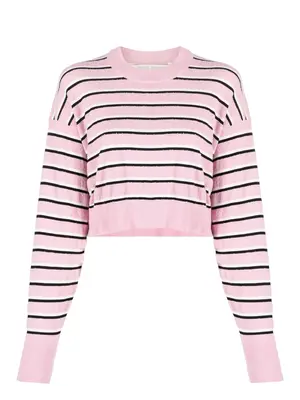Palm Angels Striped Cropped Jumper - Pink