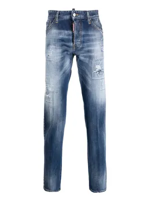 Dsquared2 Distressed Slim-fit Jeans - Blue