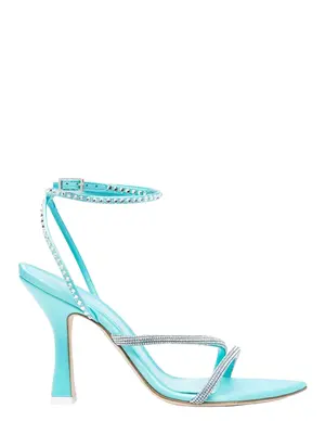 3JUIN Crystal-embellished Leather Sandals - Blue
