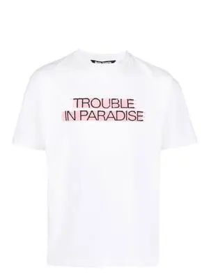 Palm Angels Slogan-print Short-sleeve T-shirt - White