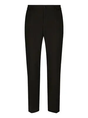 Dolce & Gabbana Stretch-wool Tuxedo Trousers - Black