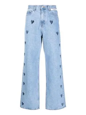 KIMHEKIM Heart-print Flared Jeans - Blue