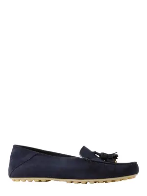 Loro Piana Tasseled Suede Loafers - Blue