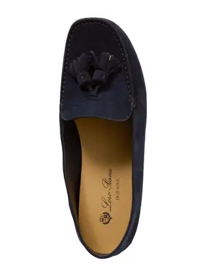 Loro Piana Loro Piana Tasseled Suede Loafers Navy