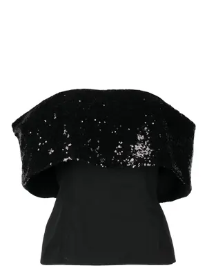 Staud Giselle Sequin-embellished Bandeau Top - Black