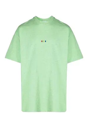MSGM Embroidered-logo Cotton T-shirt - Green