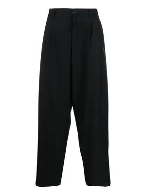 COUNTY OF MILAN Marcelo Burlon Feather Pleated Trousers - Black