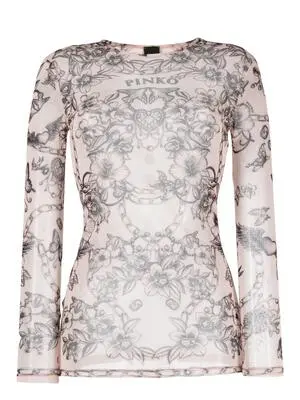 Pinko Magico Floral-print Top - Neutrals