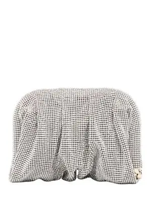 Benedetta Bruzziches Strass-embellished Clutch Bag - Silver