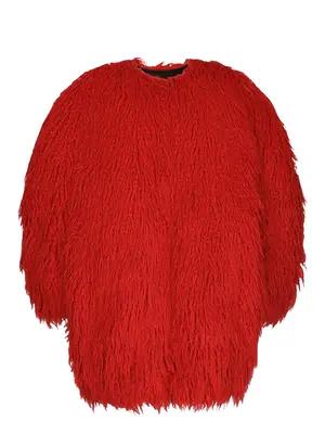 Dolce & Gabbana Faux Shearling Coat - Red