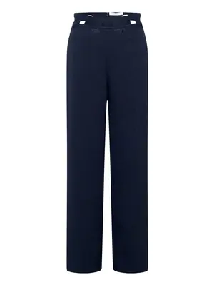 DION LEE Hinge-seam Straight Trousers - Black