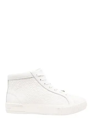 Tommy Hilfiger Embossed Monogram High-top Sneakers - Neutrals