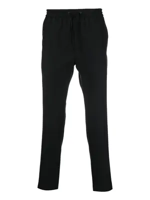 Calvin Klein Drawstring-waist Straight-leg Trousers - Black