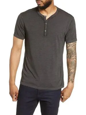 John Varvatos Regular Fit Henley T-shirt - Charcoal