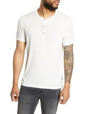 John Varvatos Regular Fit Henley T-shirt - Salt