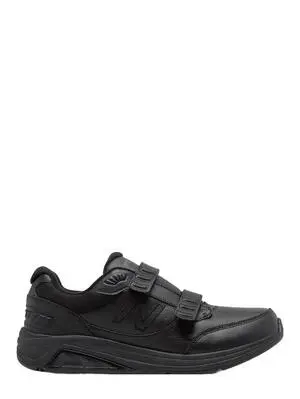NEW BALANCE Hook & Loop Leather Sneaker - Black/ Black